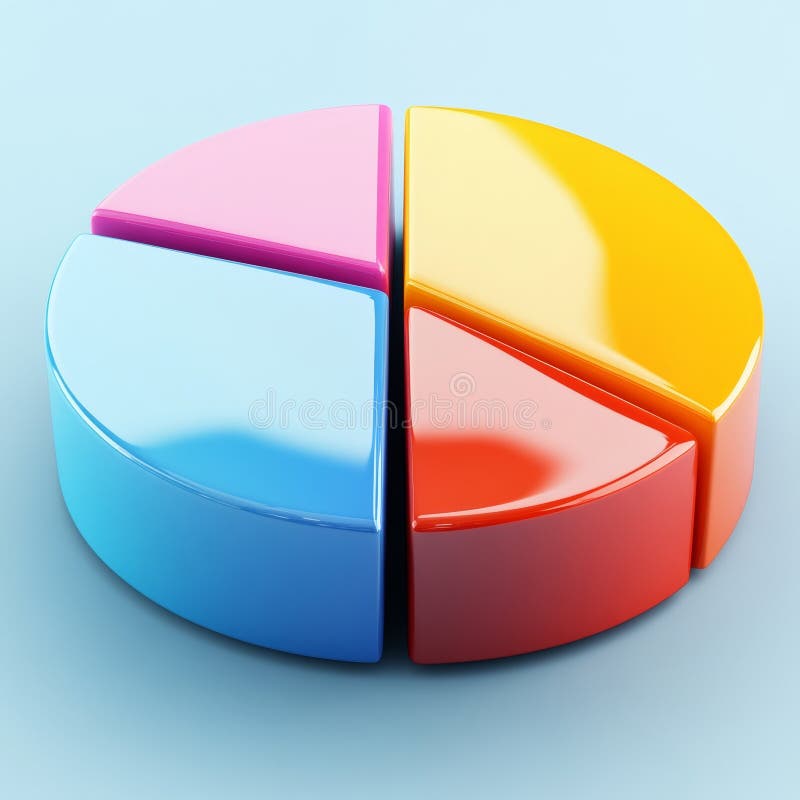 Colorful Pie Chart stock illustration. Illustration of decision - 335265630
