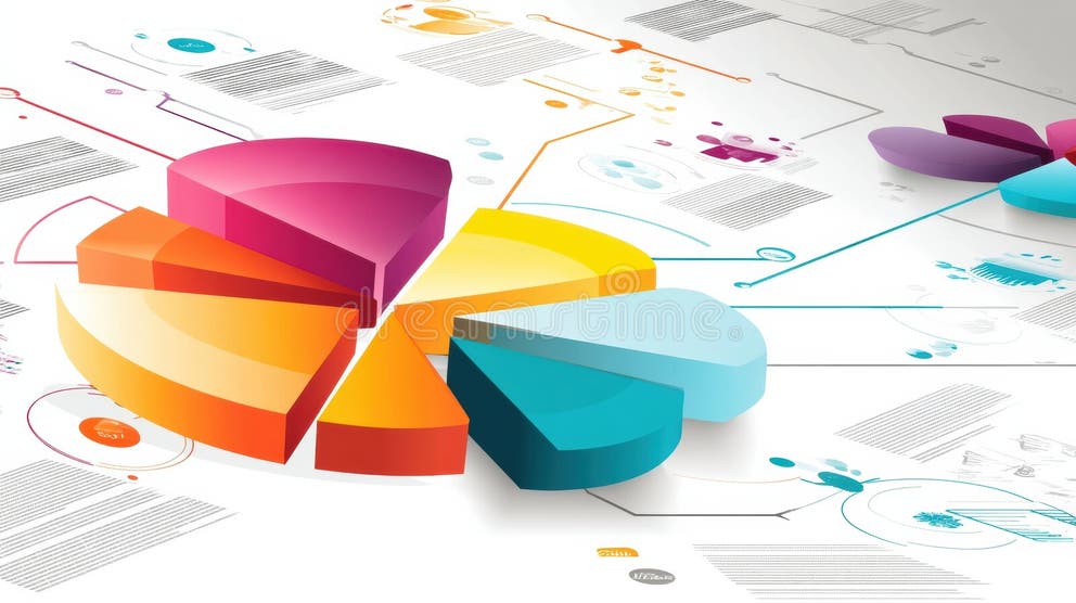 Colorful Pie Chart with Text Placeholders and Data Representation on a ...