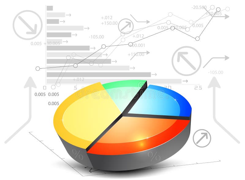 Colorful Pie Chart on a White Background Stock Illustration ...