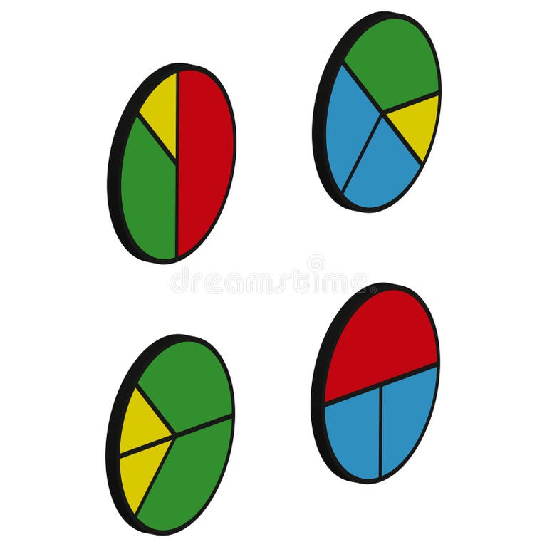 Colorful Pie Charts. Circular Data Segments. Infographic Visualization ...