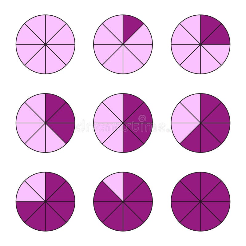 Colorful Pie Charts. Pink and Purple. Circular Graph Designs. Modern ...