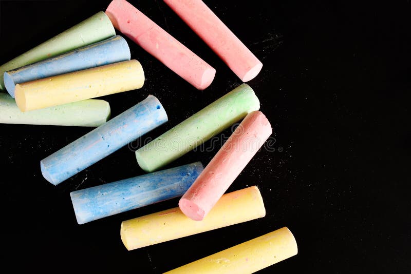 Colorful Pieces of Sidewalk Chalk Stock Image - Image of blue, color ...