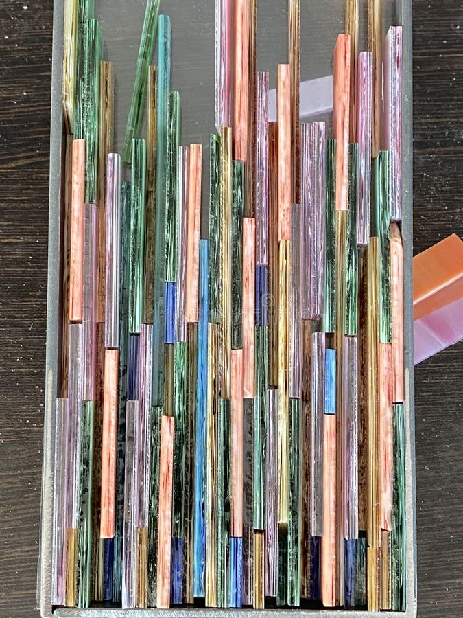 Colorful Stained Glass Stack in a Box Stock Photo - Image of colorful ...