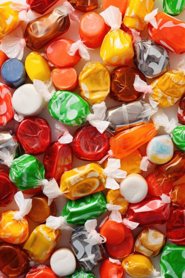 Colorful Pile of Assorted Candy on a Table. Perfect for Sweet Tooth ...