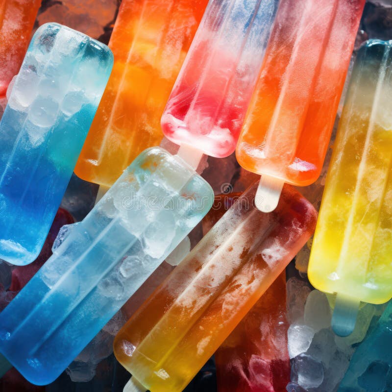 Colorful pile of ice pops stock illustration. Illustration of cool ...