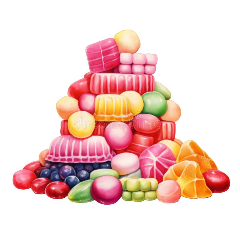 A Colorful Pile of Various Shaped Candies Stock Image - Illustration of ...