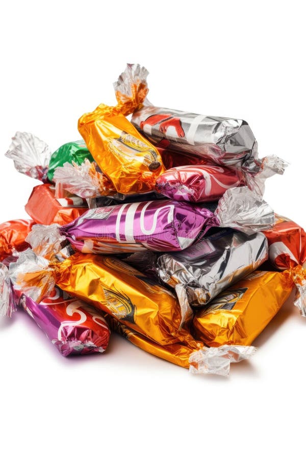 Colorful Pile of Wrapped Candies, Versatile for Various Projects Stock ...