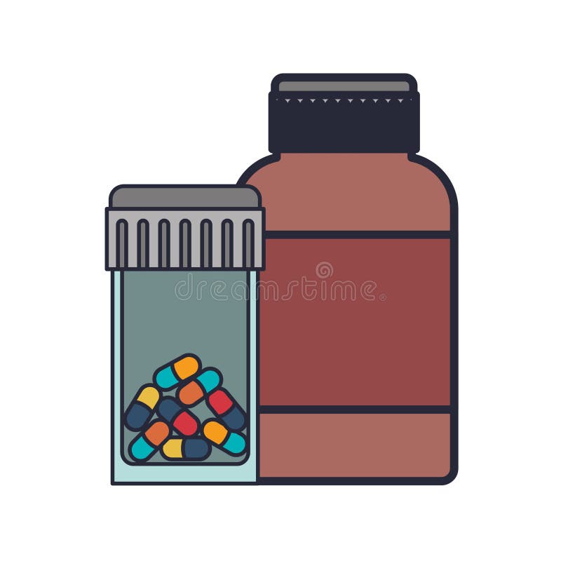 Colorful Pill Bottle and Remedy Bottle Stock Vector - Illustration of ...