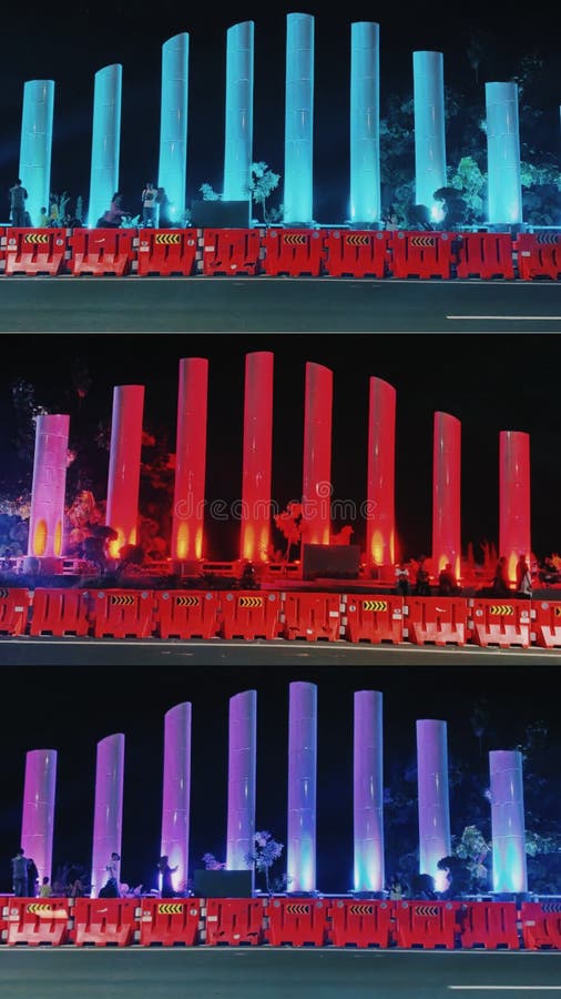 Colorful Pillars in the City of Banyumas Stock Image - Image of theatre ...