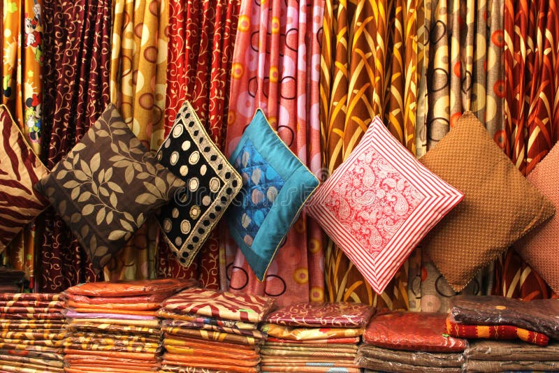 Colorful pillows stock photo. Image of textiles, abstract - 25029638