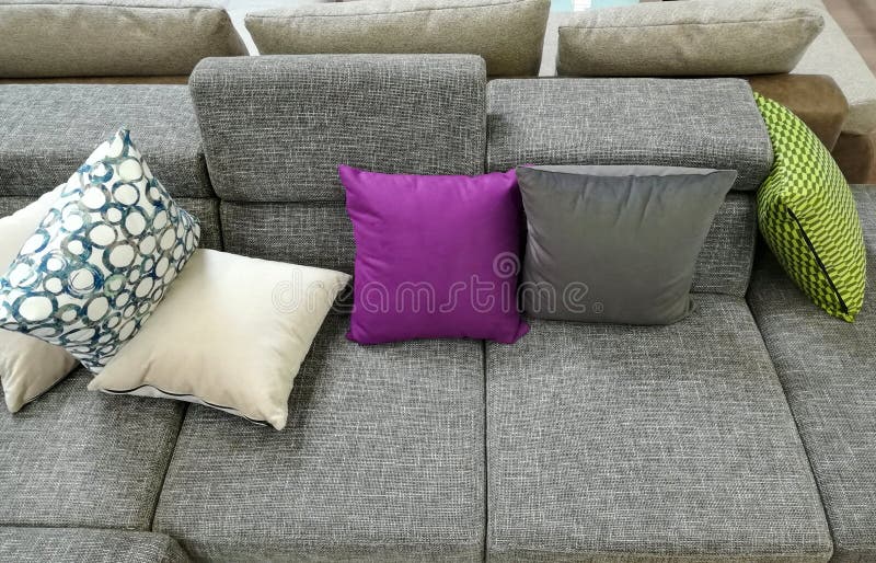 Colorful pillows stock image. Image of light, cozy, decorative - 98444669