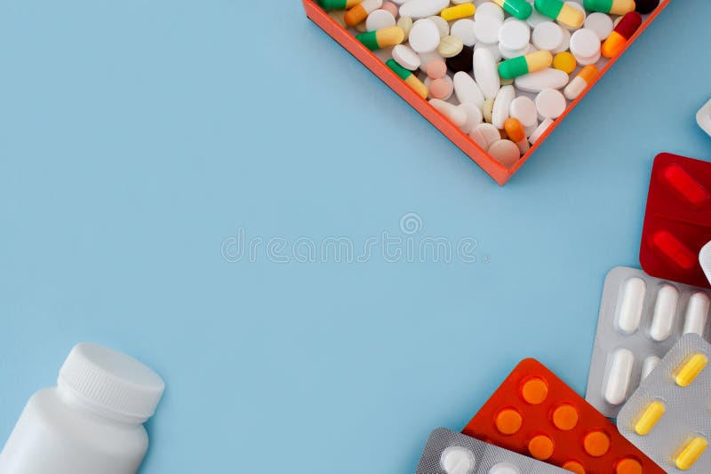 Colorful Pills and Capsules, Bottle, Containers Stock Photo - Image of ...