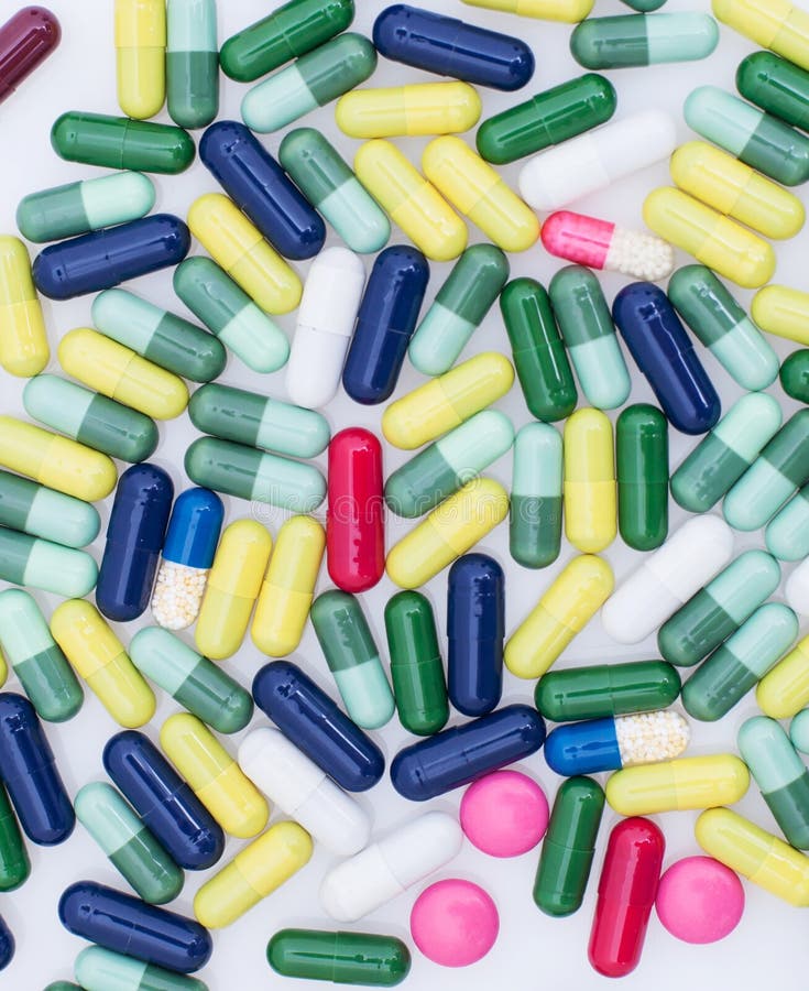 A Lot of Colorful Pills Background Stock Image - Image of antibiotic ...