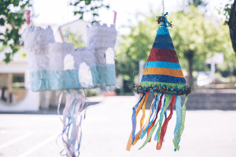 Colorful pinatas stock image. Image of suspended, childhood - 94986123
