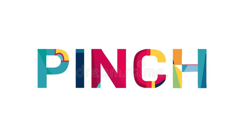 Colorful Pinch Text Logo, Interaction and Control, Vector Design ...