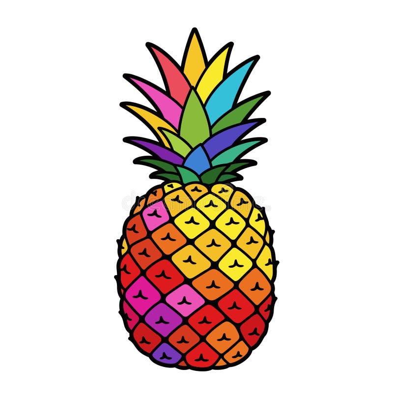 Colorful pineapple clipart stock illustration. Illustration of drawing ...