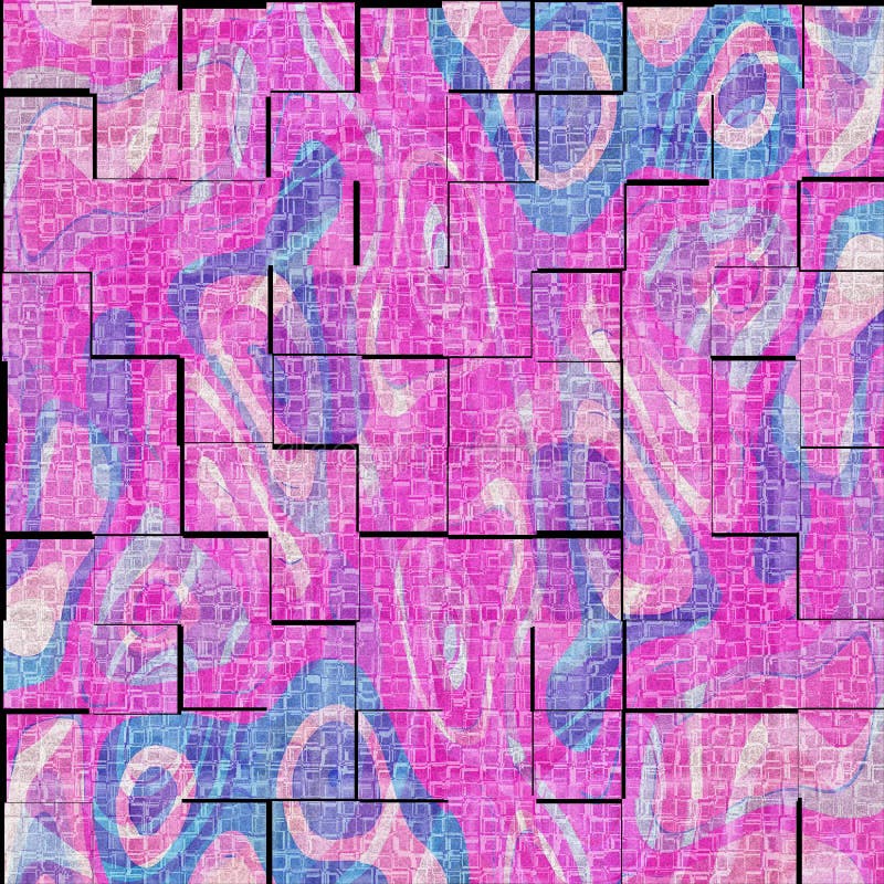 Colorful Pink and Blue Modern Art Mosaic Tile Abstract Texture ...