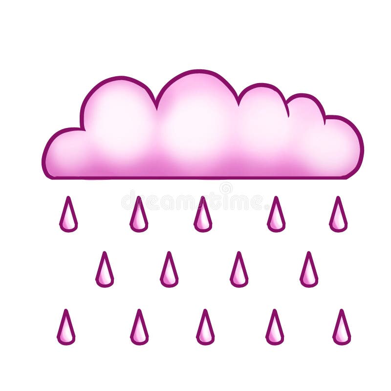 Colorful Pink Cloud with Pink Rain Icon, Art, Illustration Stock Photo ...