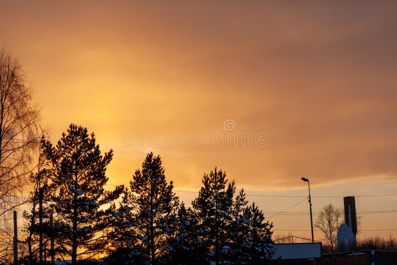 Colorful Pink Clouds in the Sky at Sunrise or Sunset. Stock Photo ...
