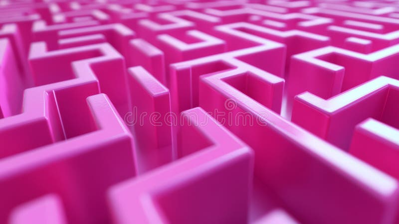 The Colorful Pink Maze Features Multiple Pathways and Walls, Creating a ...
