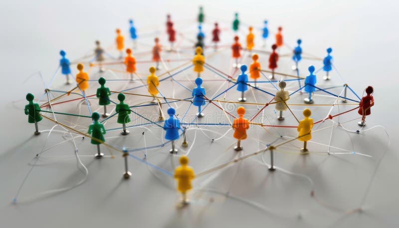 Colorful Pins Connected by Threads in a Network Representation on a ...