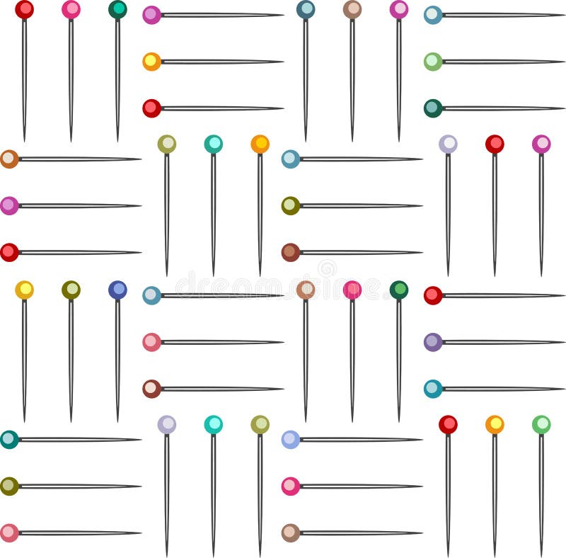 Colorful Pins Seamless Pattern Stock Vector - Illustration of ...