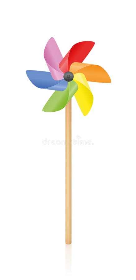 Colorful Pinwheel Rainbow Colors Toy Stick Spin Wind Single Stock ...