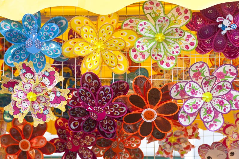 Colorful pinwheels stock photo. Image of ornament, chinese - 18195938