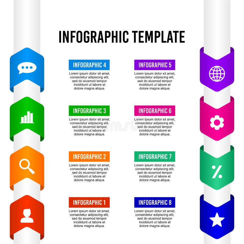 Pipe Arrow Flow Infographic Design Template. Stock Illustration ...