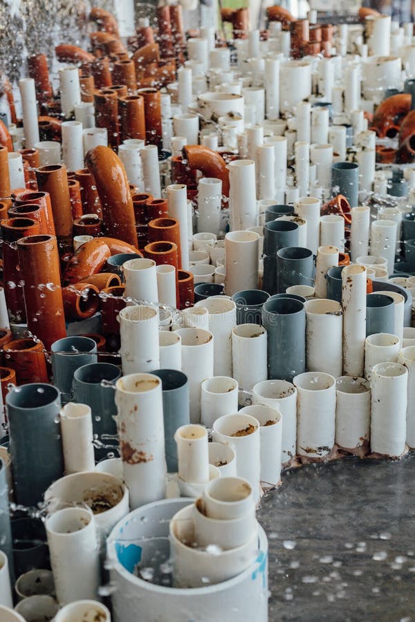 Colorful Pipes Arranged with Water Inside Stock Image - Image of group ...