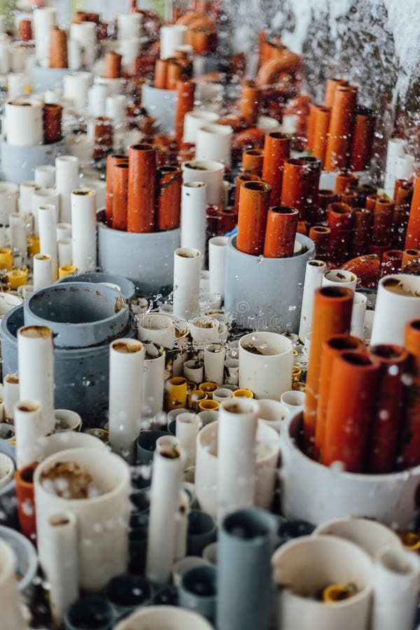 Colorful Pipes Arranged with Water Inside Stock Image - Image of ...