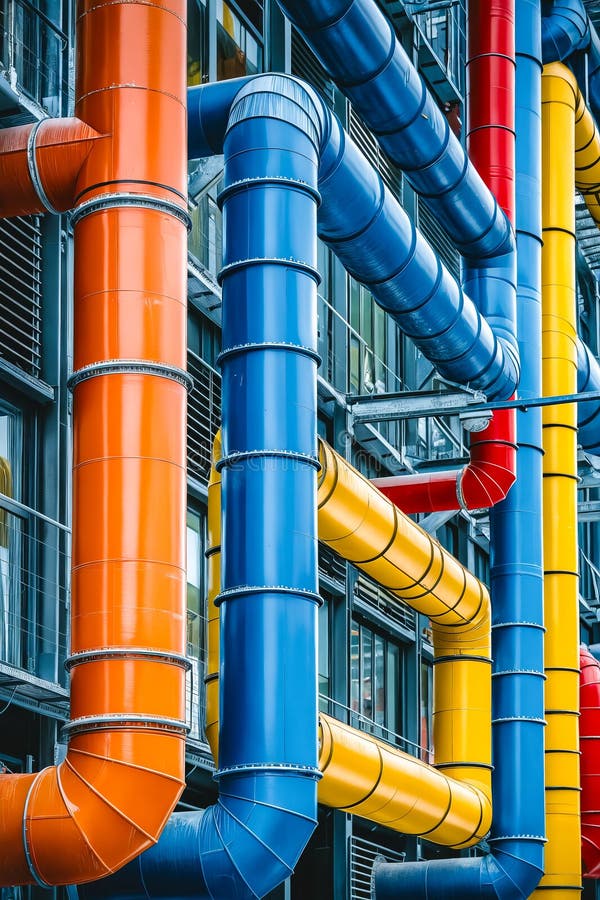 Colorful Pipes in Building. Generative AI Stock Photo - Image of ...