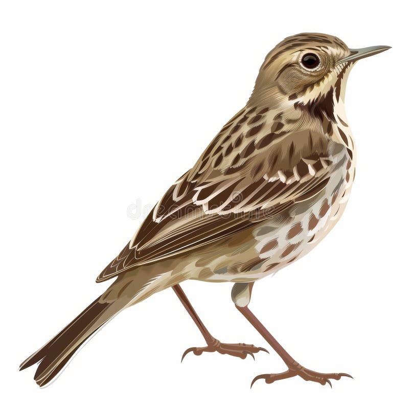 Colorful Pipit Bird Illustration on White Background Generative AI ...