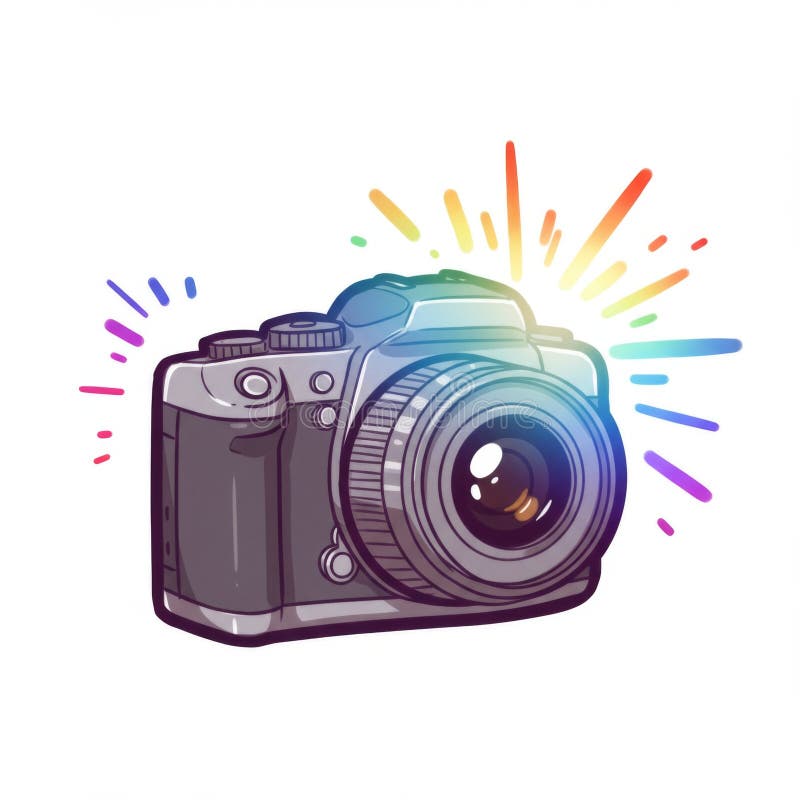 Pixel Art Rainbow Camera stock illustration. Illustration of pixelated ...