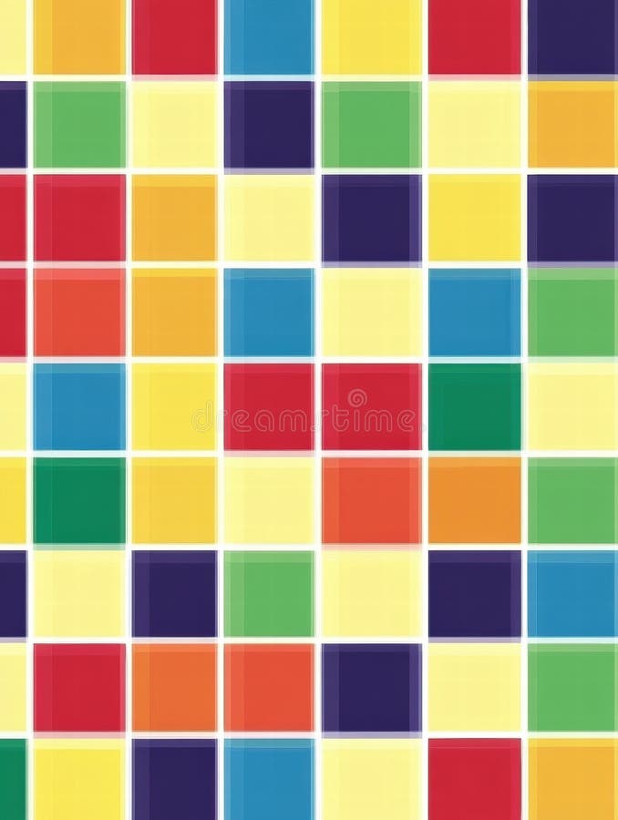 Colorful Pixel Art Inspired Seamless Pattern with Vibrant Squares for ...