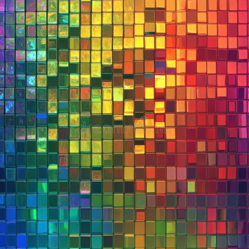Colorful Pixel Art Seamless Pattern with Retro Style Blocks Stock Image ...