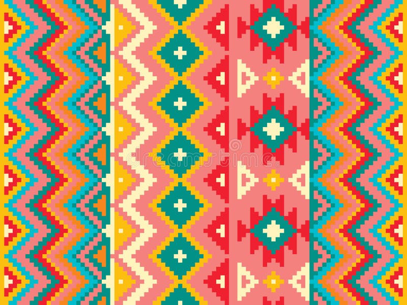 Colorful Pixel Seamless Pattern Stock Vector - Illustration of style ...