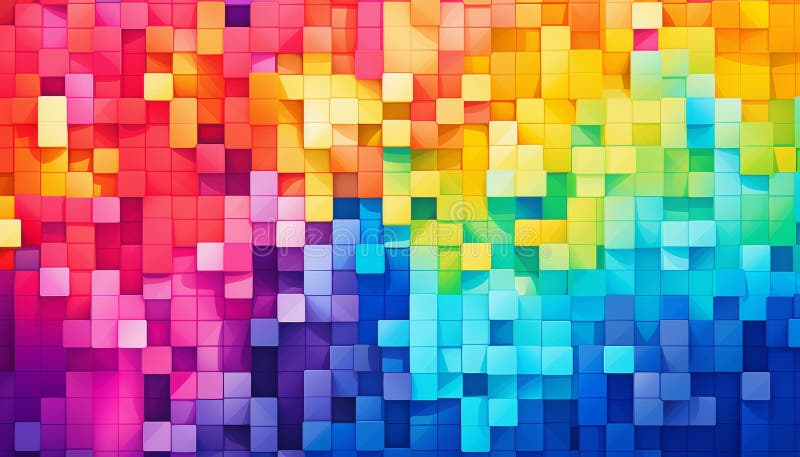 Colorful Pixel Square Background Geometric Mosaic Texture. Stock Image ...