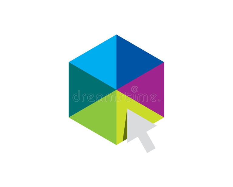 Colorful Pixelate Triangle Hexagon Cube Cursor Stock Vector ...
