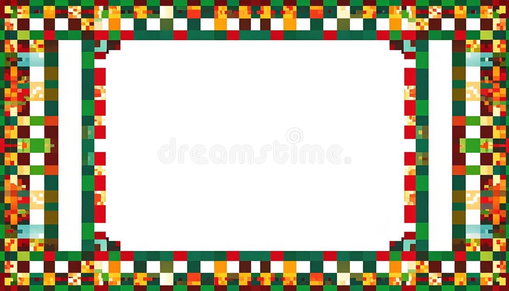 Colorful Pixelated Frame with White Background Stock Illustration ...