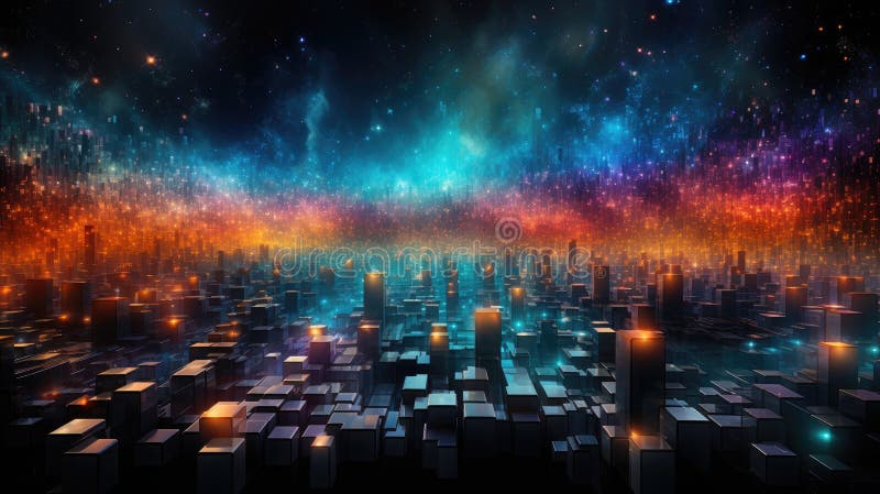 Colorful pixels background stock illustration. Illustration of cube ...