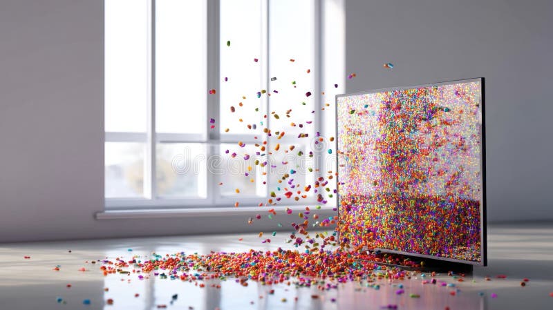 Colorful Pixels Exploding stock illustration. Illustration of artwork ...