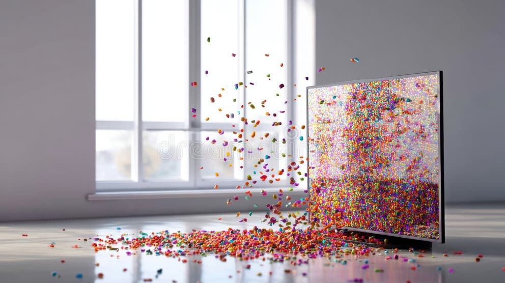 Colorful Pixels Exploding stock illustration. Illustration of artwork ...