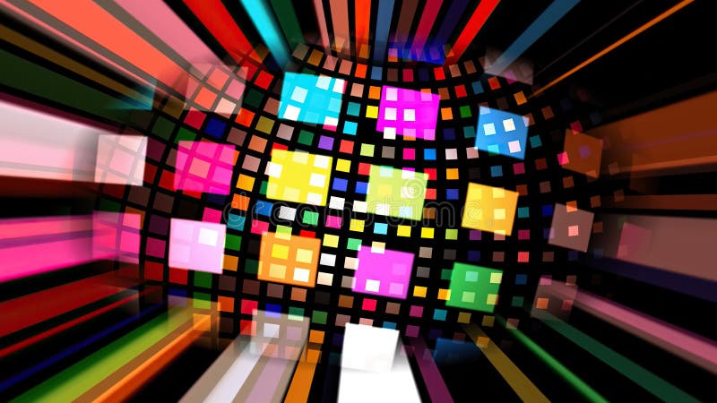 Colorful Pixels on Rotating Sphere Stock Illustration - Illustration of ...