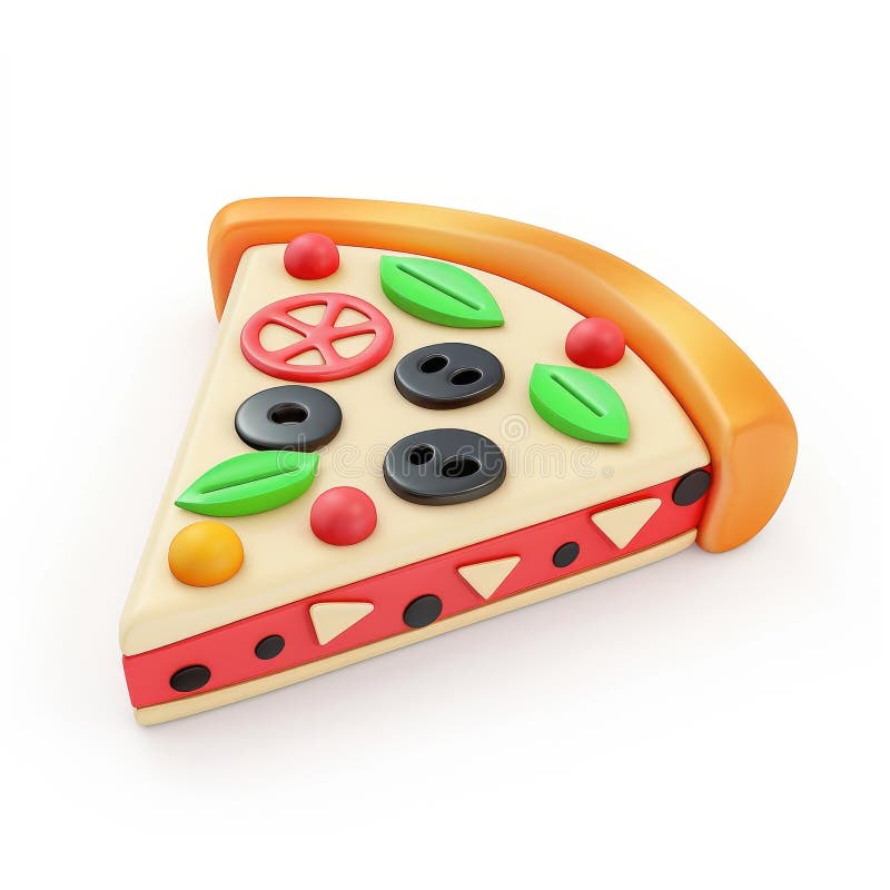Delicious 3D Rendered Pizza Slice, Cartoon Style Stock Illustration ...