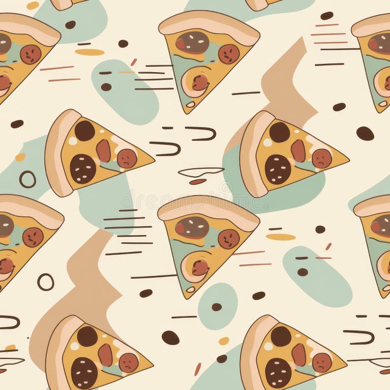 Colorful Pizza Slice Pattern Background for Culinary Design Stock Image ...