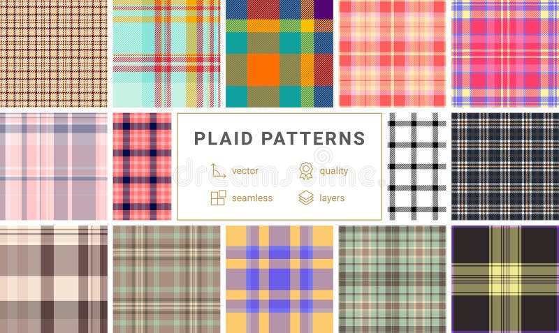 Colorful Plaid Designs Featuring Horizontal Stripes, Ideal for Textile ...