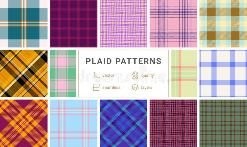 Colorful Plaid Designs Featuring Horizontal Stripes, Ideal for Textile ...