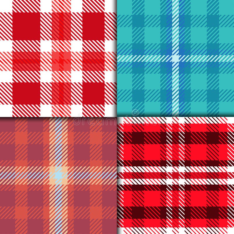 Colorful Plaid Texture Seamless Pattern Collection Stock Vector ...