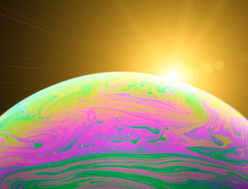 Colorful Planet with Bright One Behind Stock Illustration ...